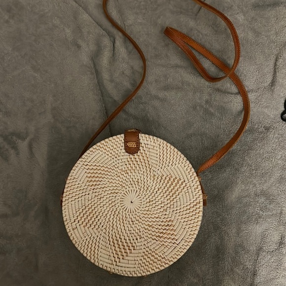 Bags | Round Rattan Bag | Poshmark